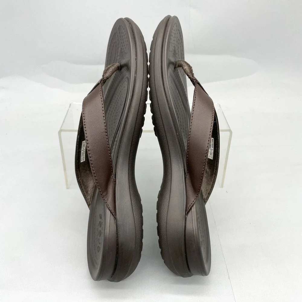 CROCS | Shoes | Crocs Womens 9 Capri V Flip Flops Sandals Espresso ...